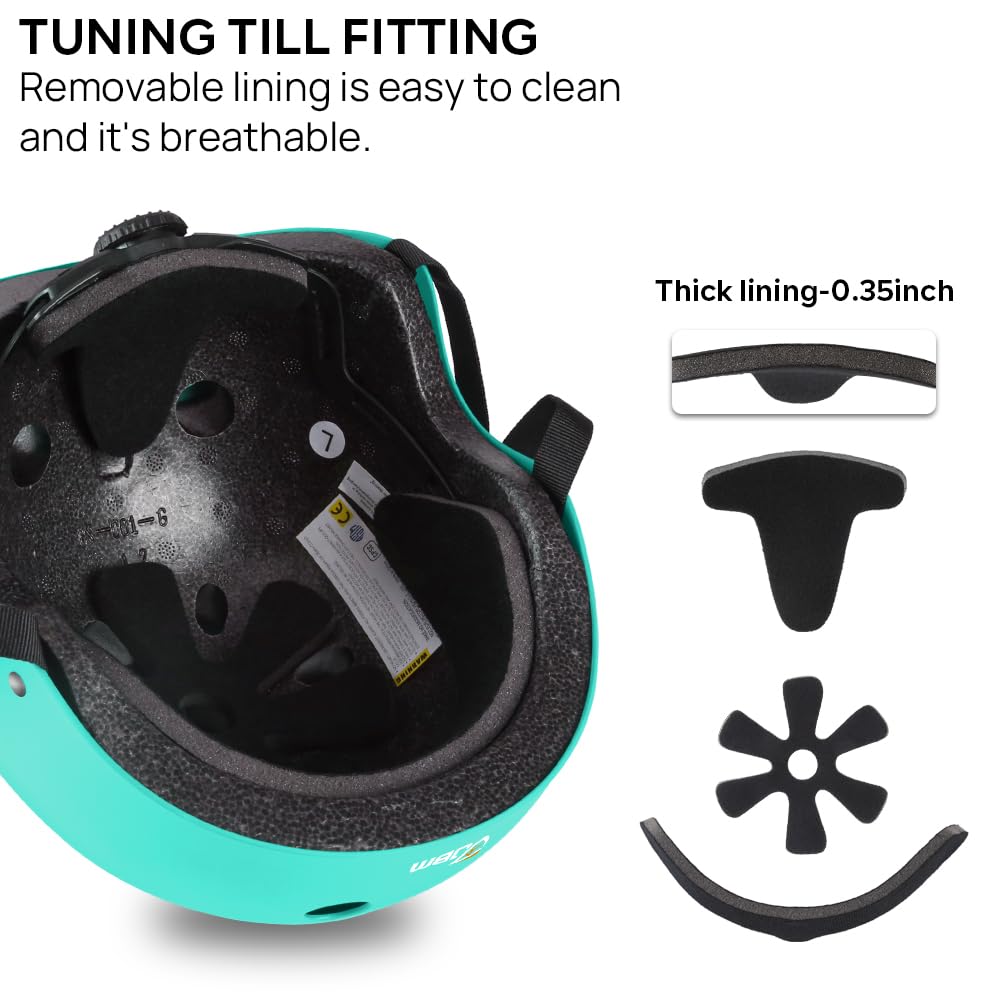 JBM Skateboard Helmet - Lightweight, Adjustable & Design of Ventilation Skate Helmet for Scooter, Roller Skate, Inline Skate