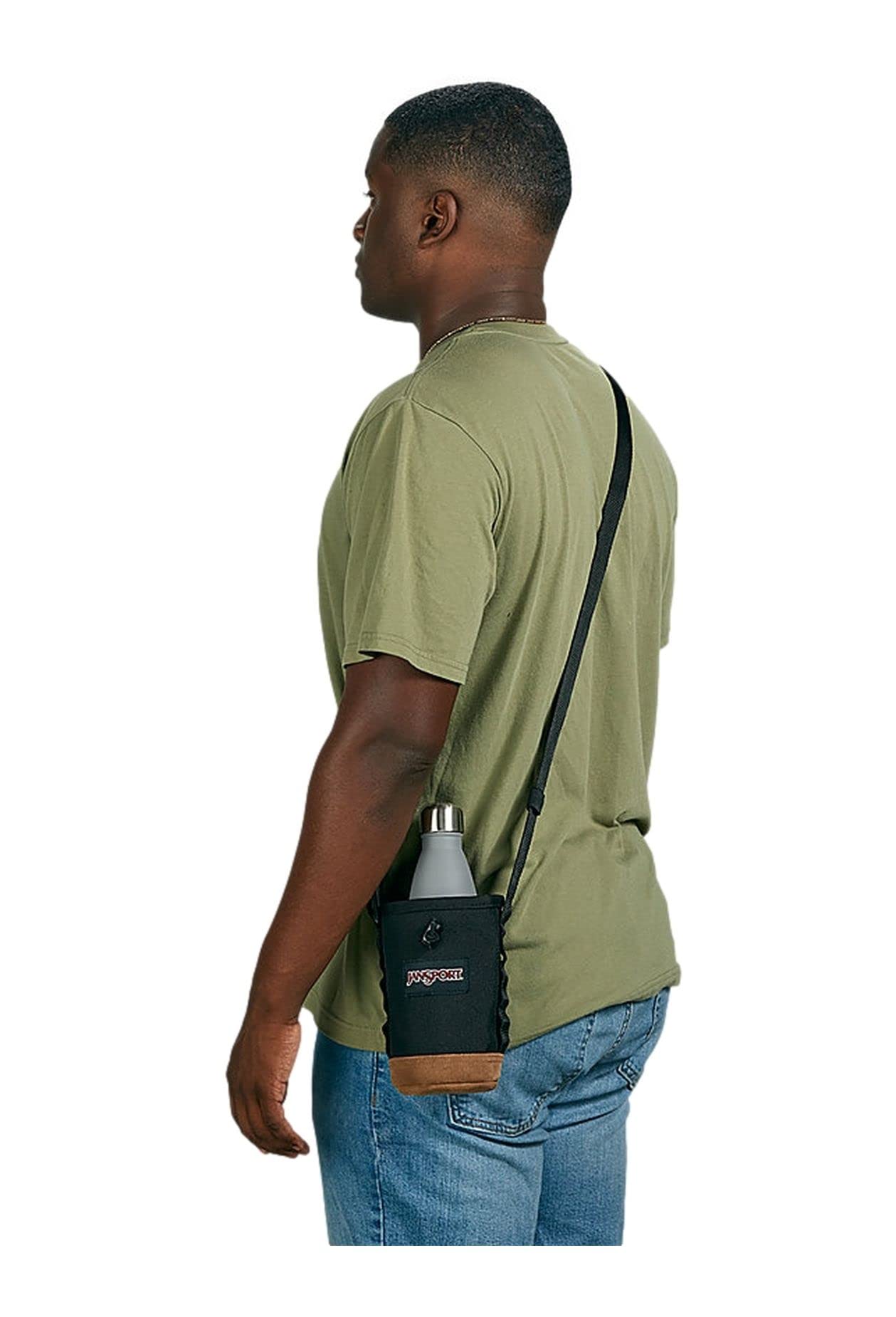 JanSport Kitsack Water Bottle Holder Carrier with Sling Strap - Black