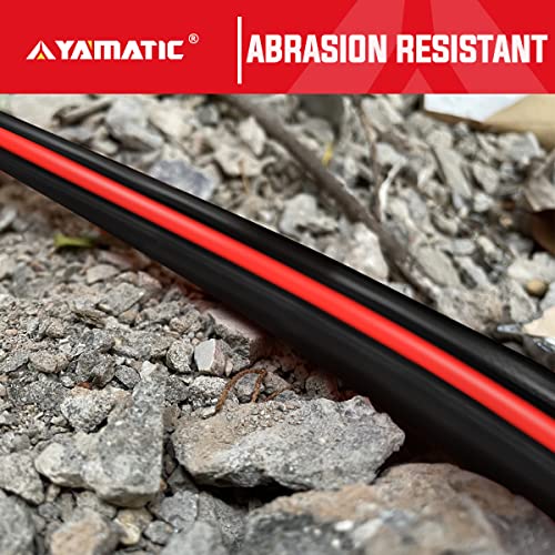 YAMATIC Female to Female Short Garden Hose 5/8 in x 5 ft, 2 in 1 Dual Use Heavy Duty Leader Hose with Solid Brass Connector, All-Weather Water Hose, Burst 300 PSI