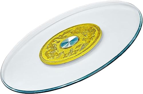 Lazy Susans Turntable Tempered Glass Lazy Susan Turntable Dining Table Transparent,50-110cm Round Turntable Tabletop Serving Plate With Silent Bearing Rotating Tray (Size : 110cm/43.3inch)