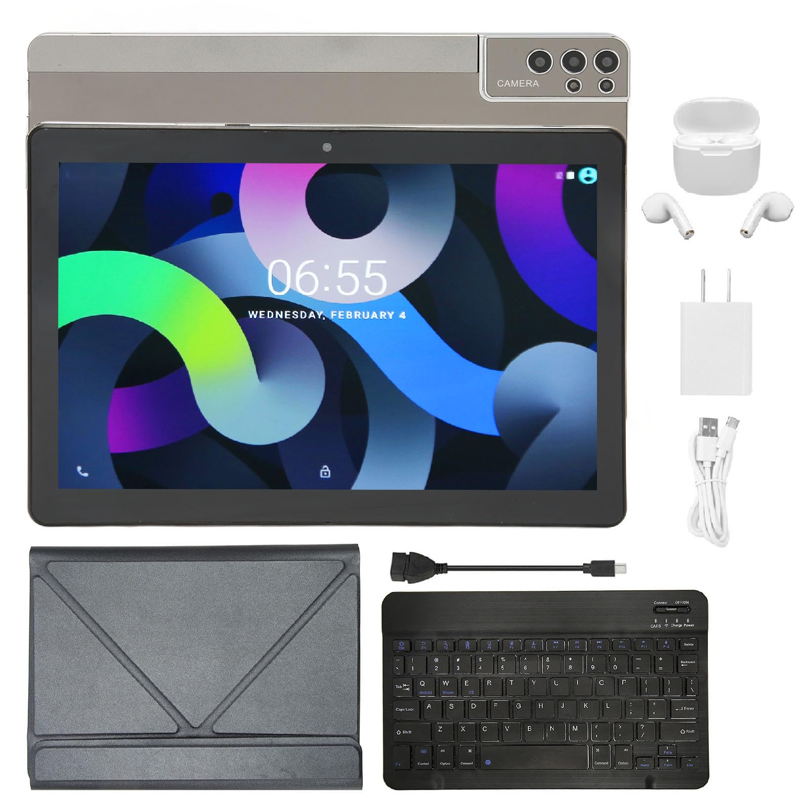 ICRPSTU HD Tablet, 2 in 1 MT6735 Octa Core CPU Business Tablet 5G WiFi for Work (#4)
