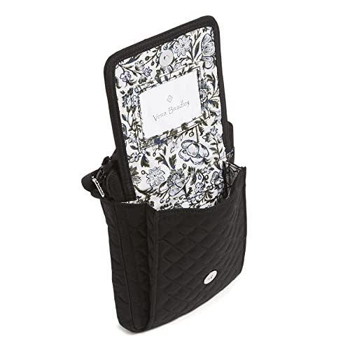 Vera Bradley Women's Cotton Mini Hipster Crossbody Purse With RFID Protection, True Black, One Size