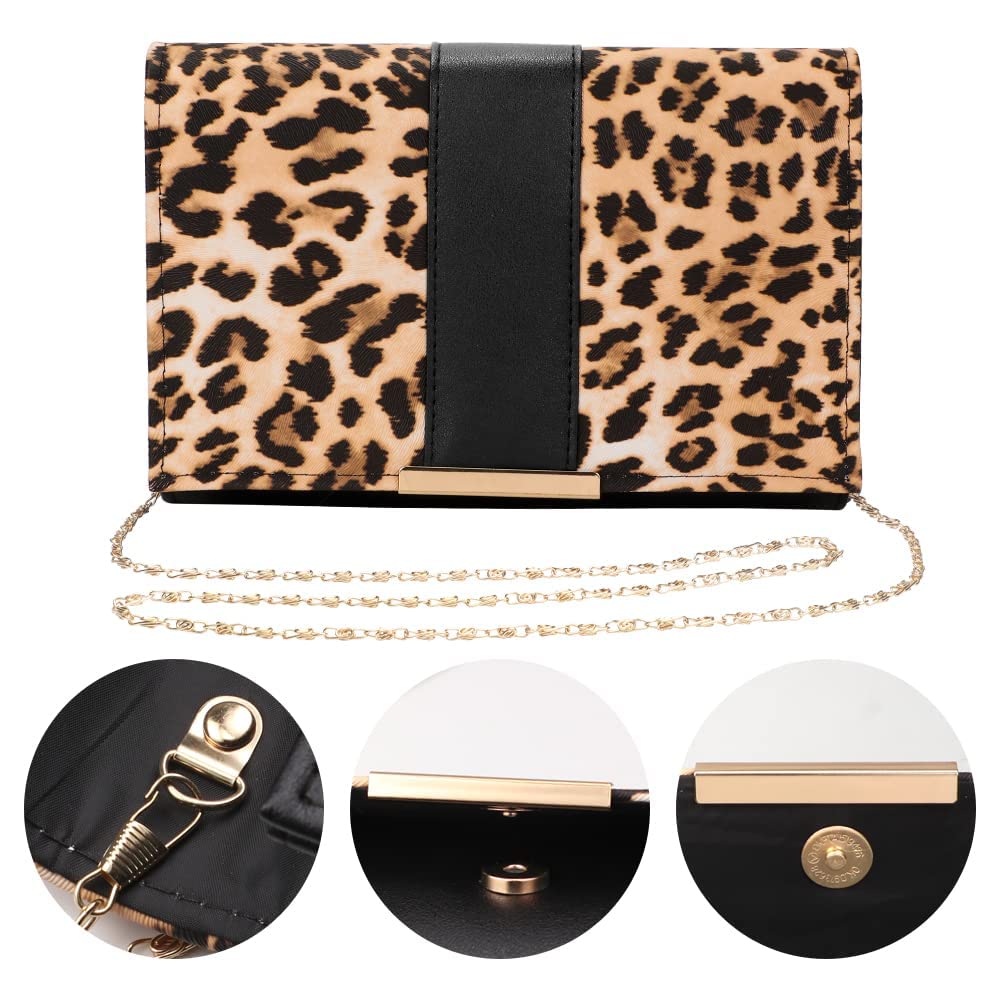 kencome Chic Clutch Purses For Women Crossbody Shoulder Bag Animal Pattern PU (Brown)