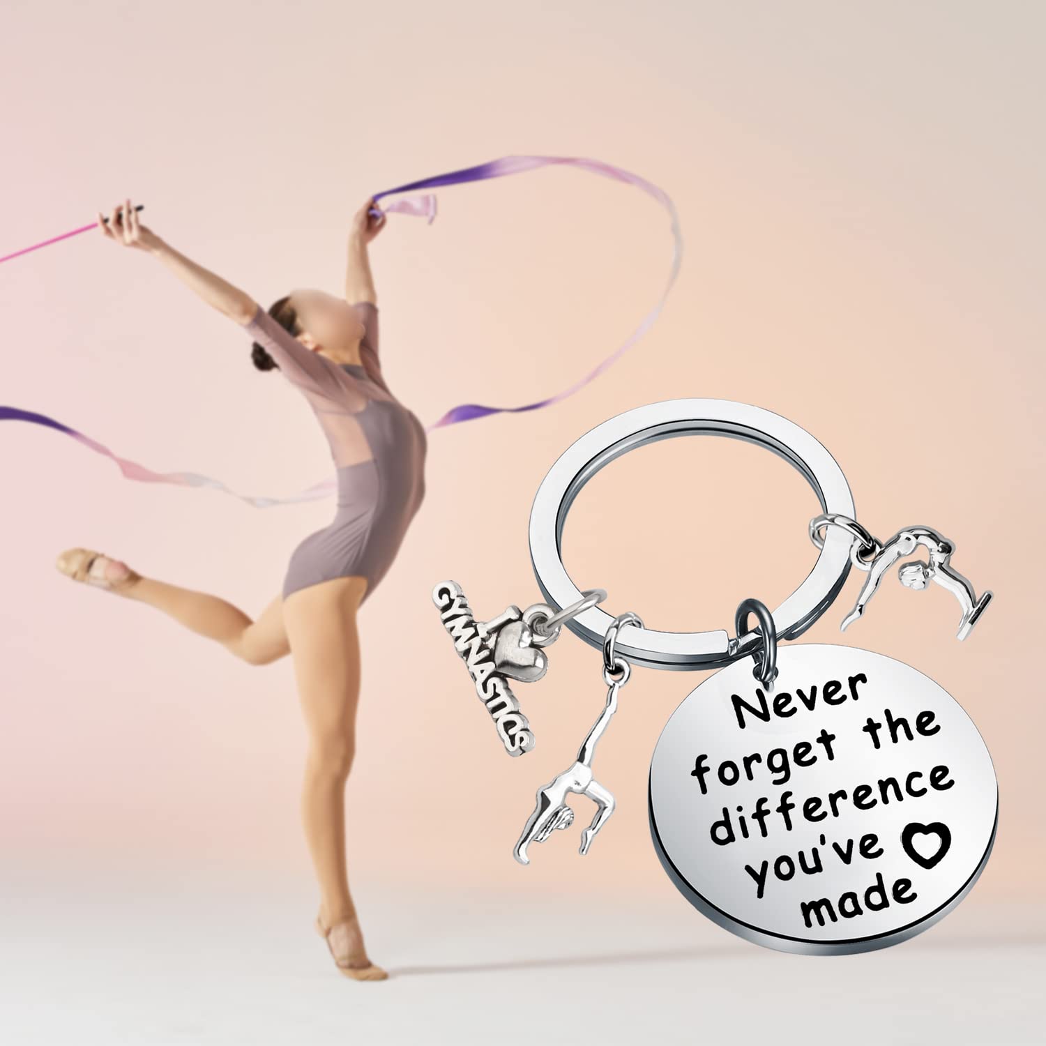 MYOSPARK Gymnastics Keychain Gymnastics Team Gift Gymnastics Student Graduation Gift Never Forget The Difference You’ve Made (Gymnast difference KC)
