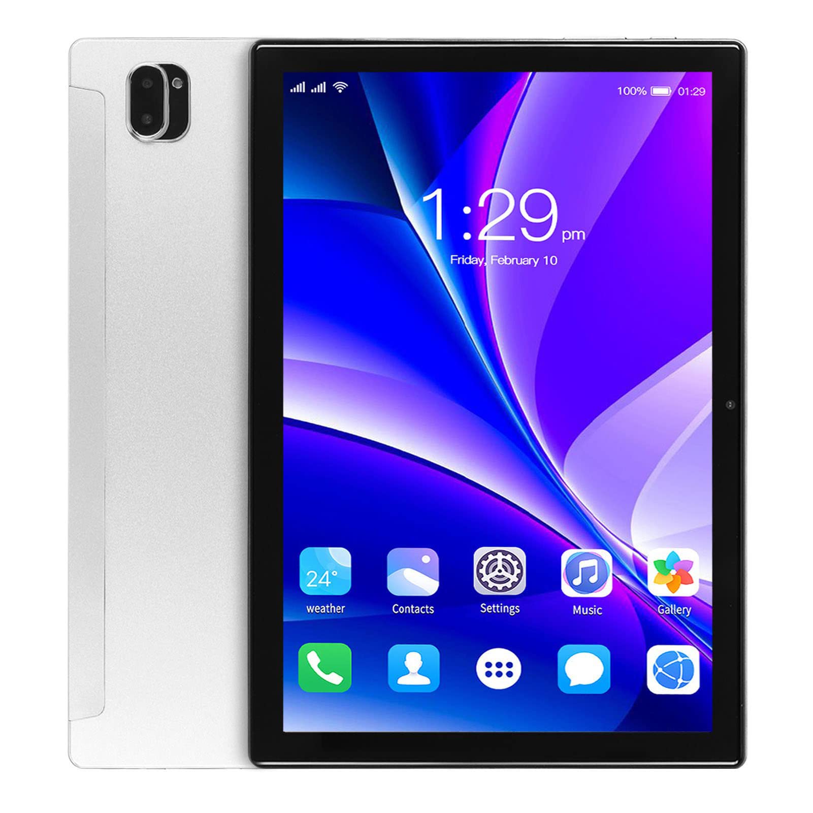 ICRPSTU Tablet PC, 4G LTE Tablet 6GB RAM 128GB ROM Dual Camera Octa Core CPU 10.1 Inch FHD for School (US Plug)