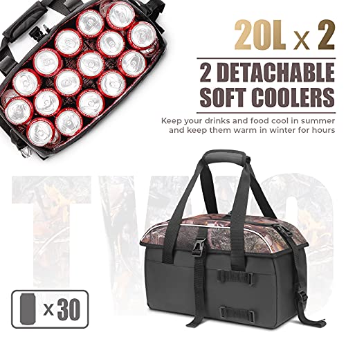 kemimoto Seat Bag for ATV w/Cushion Soft Cooler Bags Water-resistant ATV Storage Bag Camo