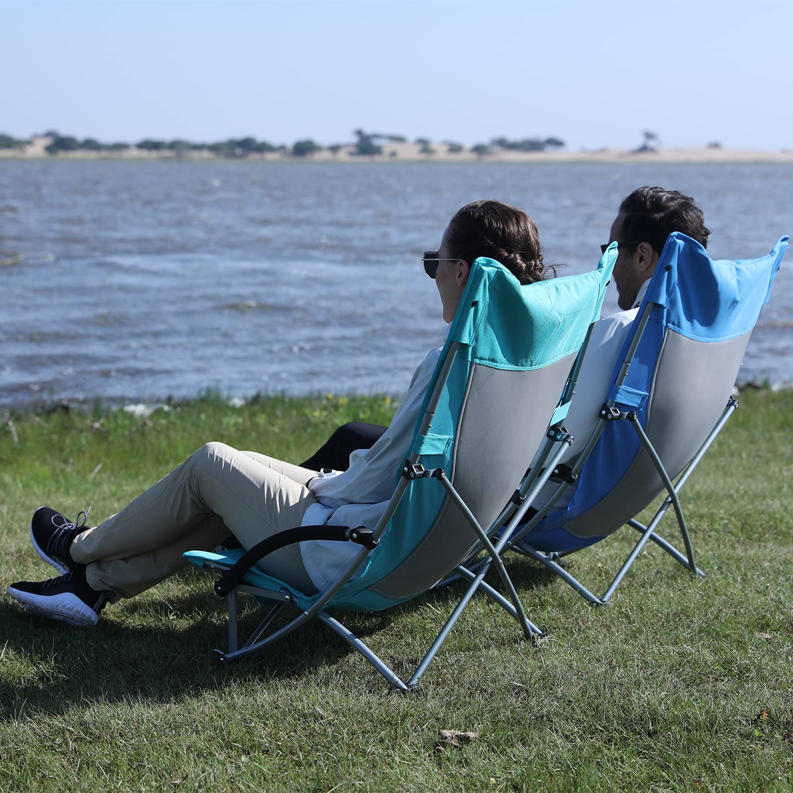 KingCamp KC1912 USVC1 Camping Chairs, One Size, Blue-HIGH BACK-2PACK