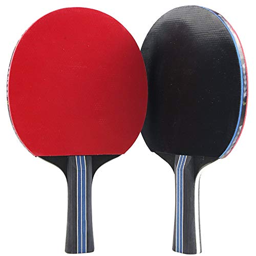Hewen-Ping Pong Set Pingpong Racket Pingpong Paddle Table Tennis Bat Beginner Sturdy Durable Ping Pong Bat Set with 2 Rackets, 5 Balls Table Tennis Bat (Color : B, Size : Long)