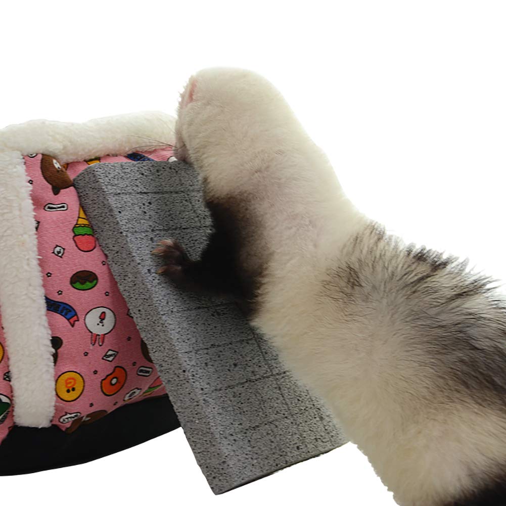 Hamiledyi 4PCS Rabbit Scratching Pad Bunny Scratch Board Grinding Claw Pad Small Animal Foot Pads Lava Grinding Teeth Stone Chew Toy for Rabbit Guinea Pig Rat Gerbil Chinchilla Cage Accessories