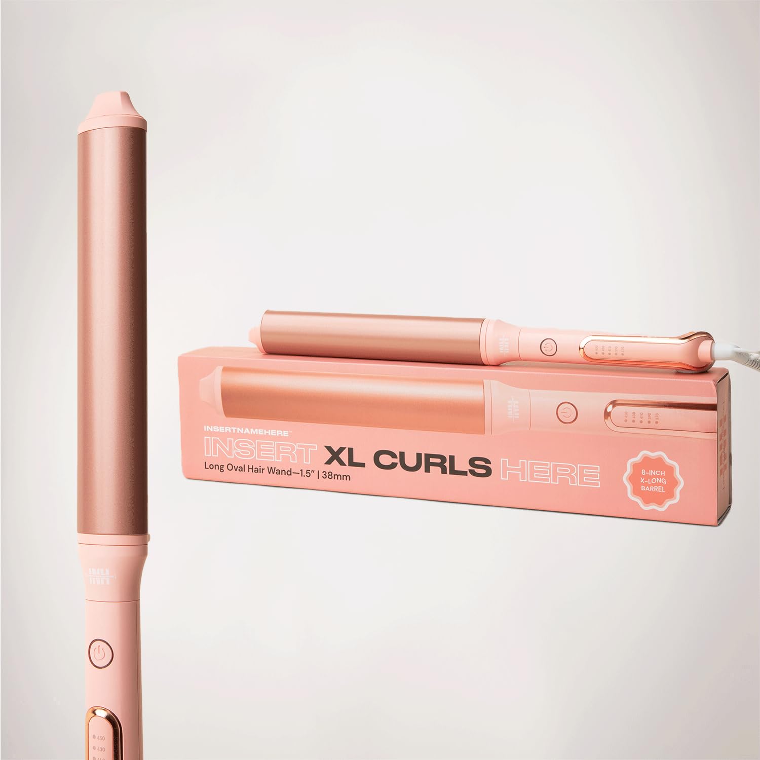 INH Hair Extra Long Oval Barrel Curling Iron with Tourmaline Ceramic Wand & Ionic Technology for Longer Looser Curls with Z-Formation | Best Hair Clamp Free Wand for Frizz Free Hollywood Blowout