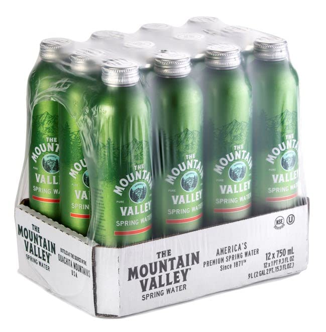 he Mountain Valley 750 mL Spring Water in Aluminum Can 12pk