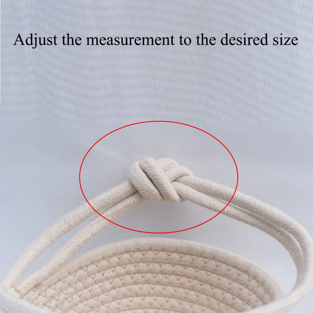 ICEBLUE HD Set of 3 Cotton Rope Baskets Handle Storage Baskets Wall Hanging Woven Baskets Bathroom Hanging Baskets Wall Woven Baskets 3 Size-Beige