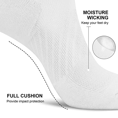 PAPLUS No Show Socks Womens 6 Pairs, Non Slip Cushioned Low Ankle Socks with Arch Support
