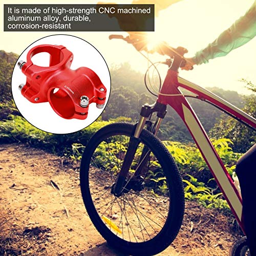 Kadimendium Colorful Bike Stem, Handlebar Short Stem, Durable Bicycle Handlebar Riser Sturdy Downhill Bikes for Road Bikes Mountain Bikes for Fixed Gear Bikes(red)