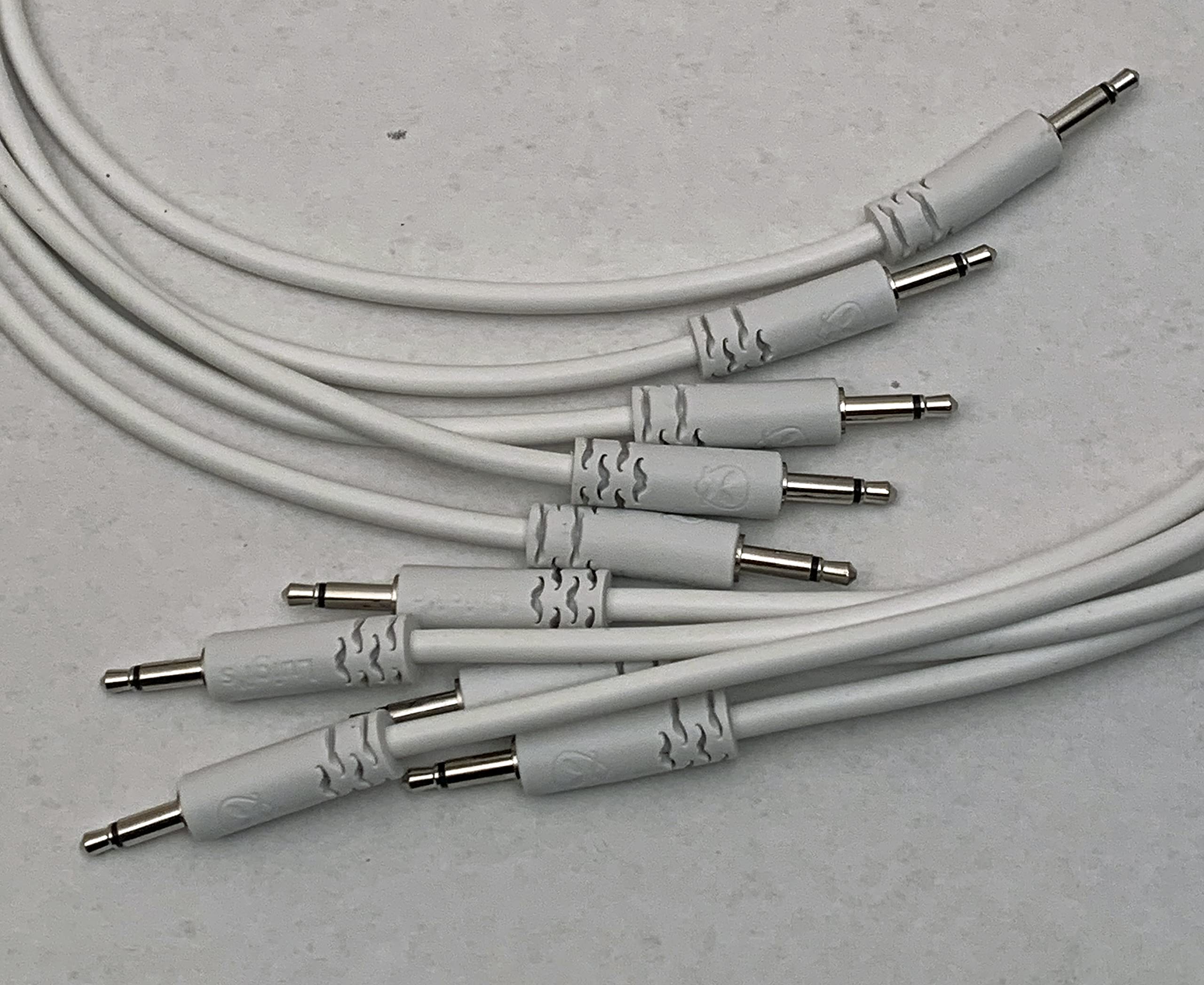 Luigis Modular Supply Spaghetti Eurorack Patch Cables - Package of 5 White Cables, 18 (45 cm)