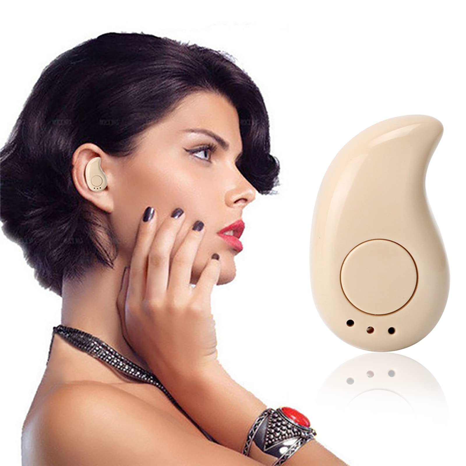 Mini Wireless Bluetooth Headset in-Ear Sport Earphone with Mic Handsfree Headset for Running Fitness Invisible Single Ear Earbuds for Most Smart Phone