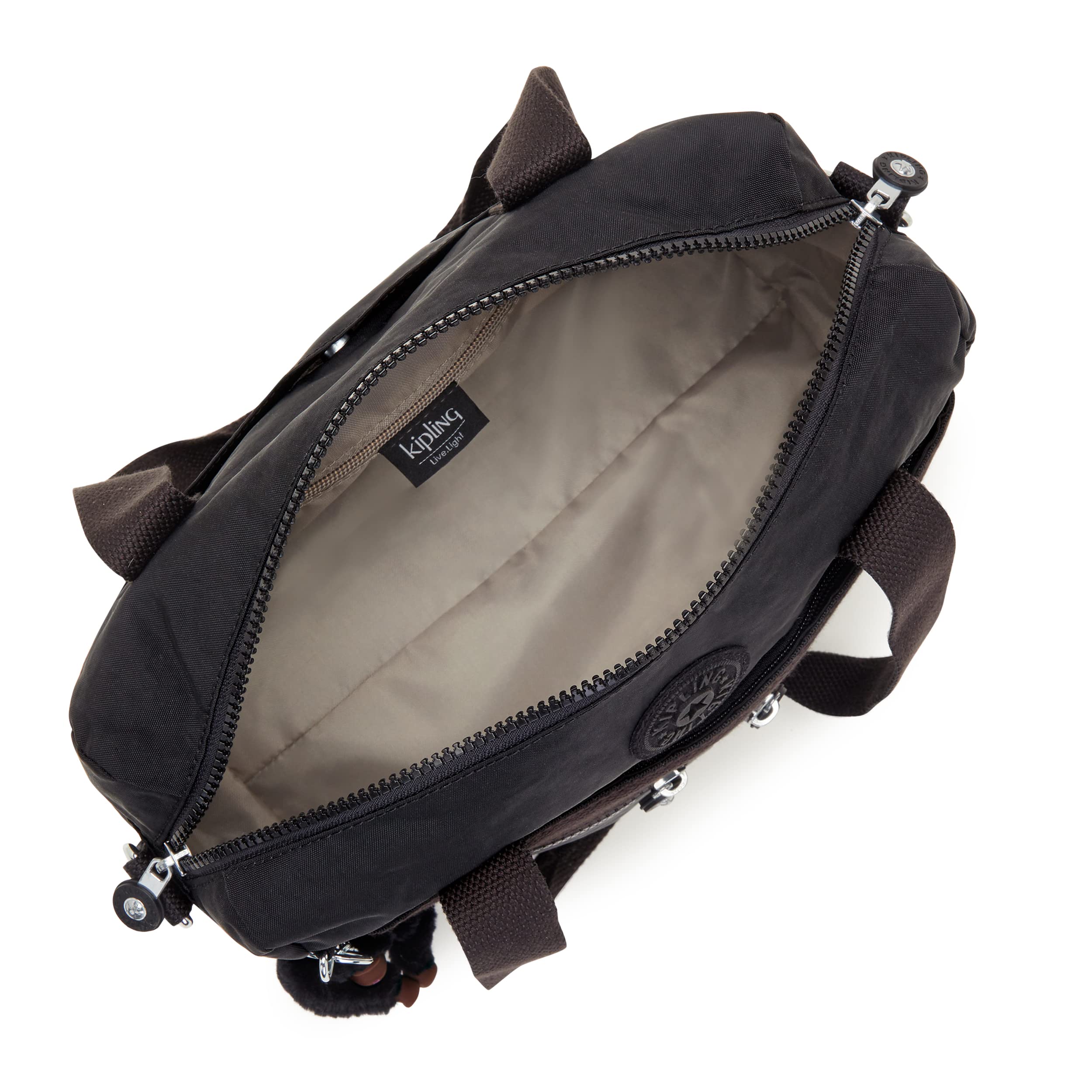 Kipling Women's Klara Handbag, Organize Accessories, Removable Shoulder Strap, Dual Carry Handles, Crinkle Nylon Bag
