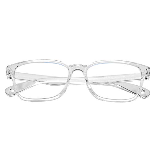Kids Blue Light Blocking Glasses Soft TPEE Rubber Frame for Girls Boys Age 3-10-Transparent