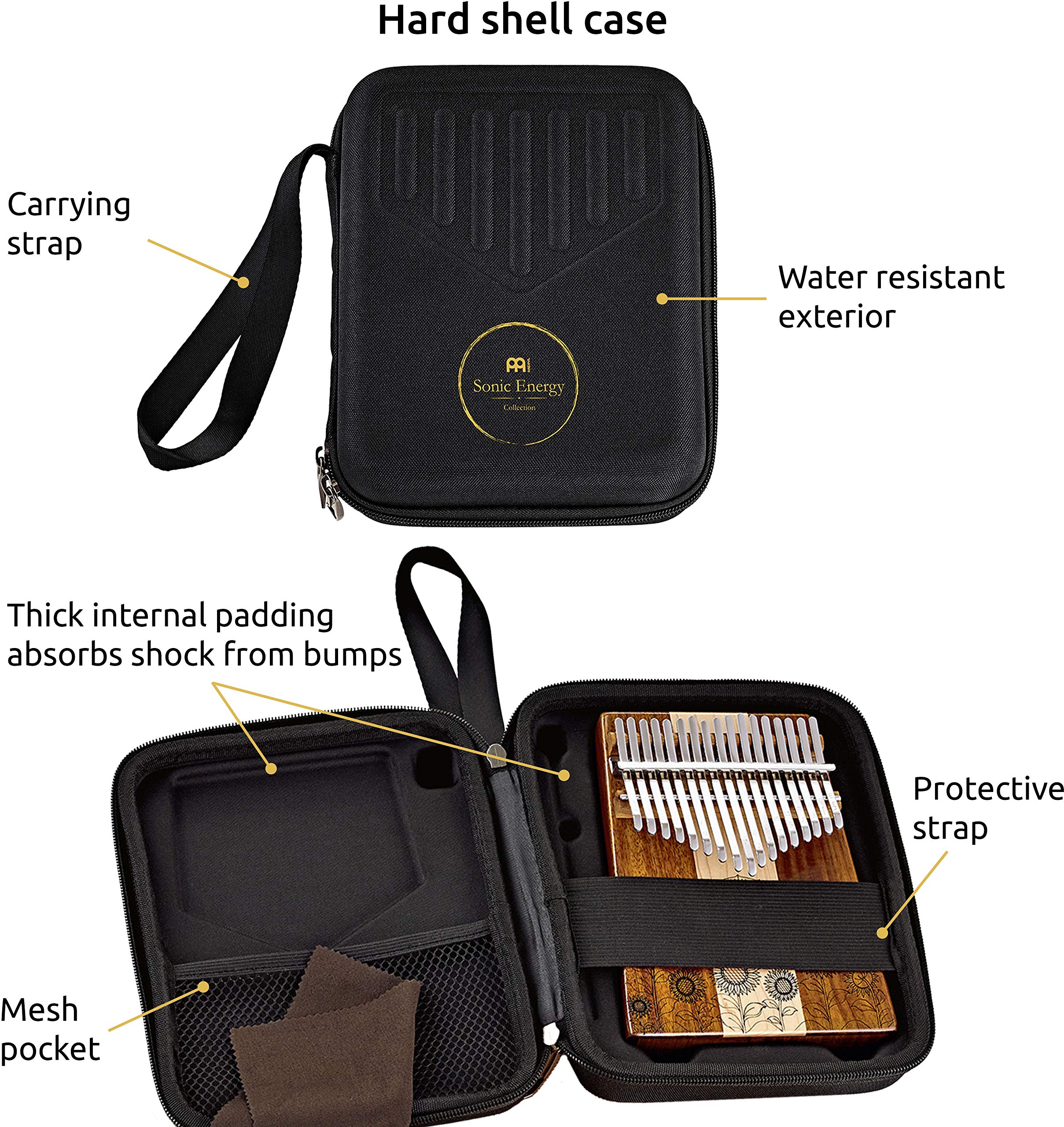 Kalimba Thumb Piano, 17 Keys β Includes Tuning Hammer and Case β For Meditation, ASMR, Sound Therapy and Yoga, 2-YEAR WARRANTY