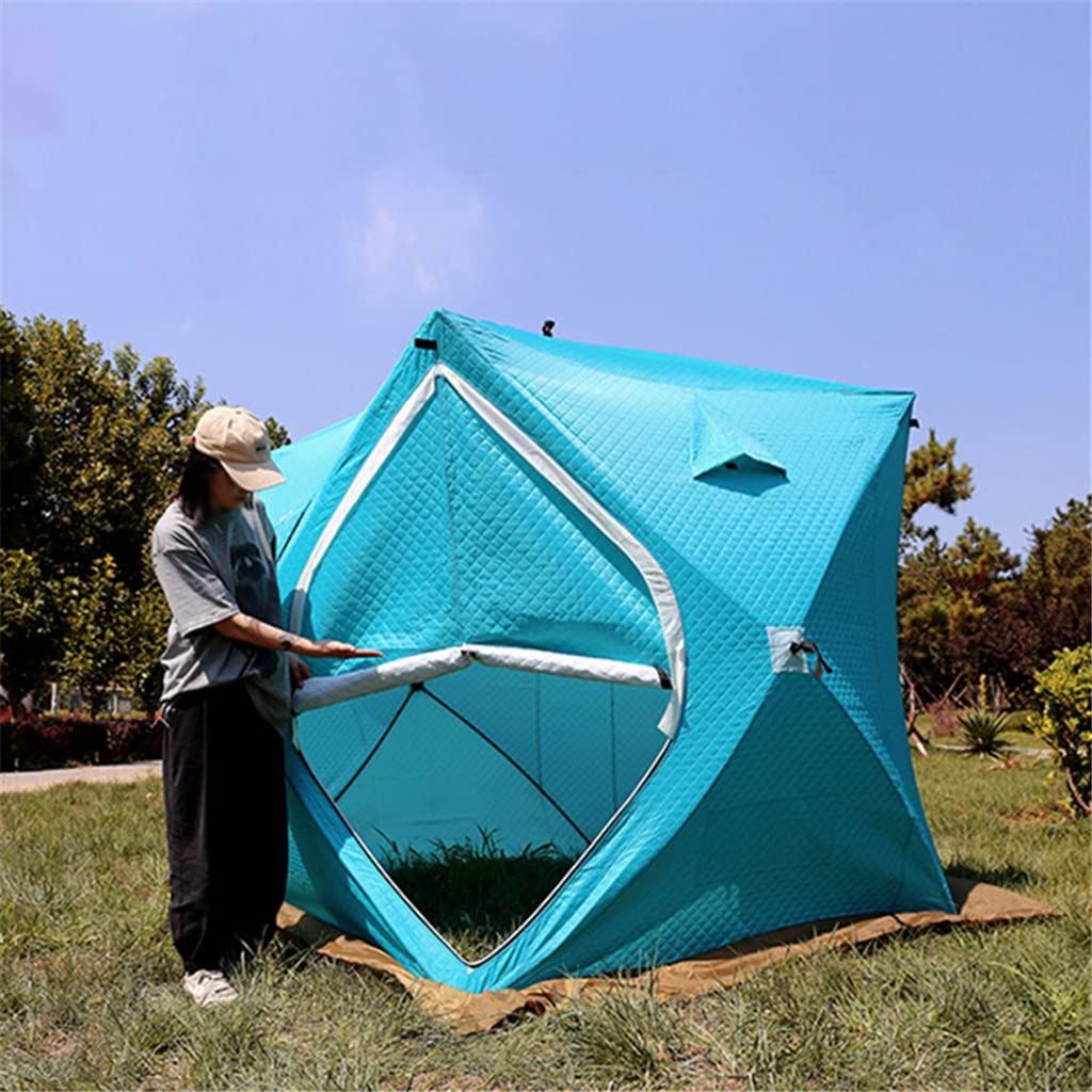 LMMDDP 3-4 People Winter Fishing Tent Thickened Winter Tent Cotton Ice Tent Windproof Automatic Tent Winter Fishing Camping