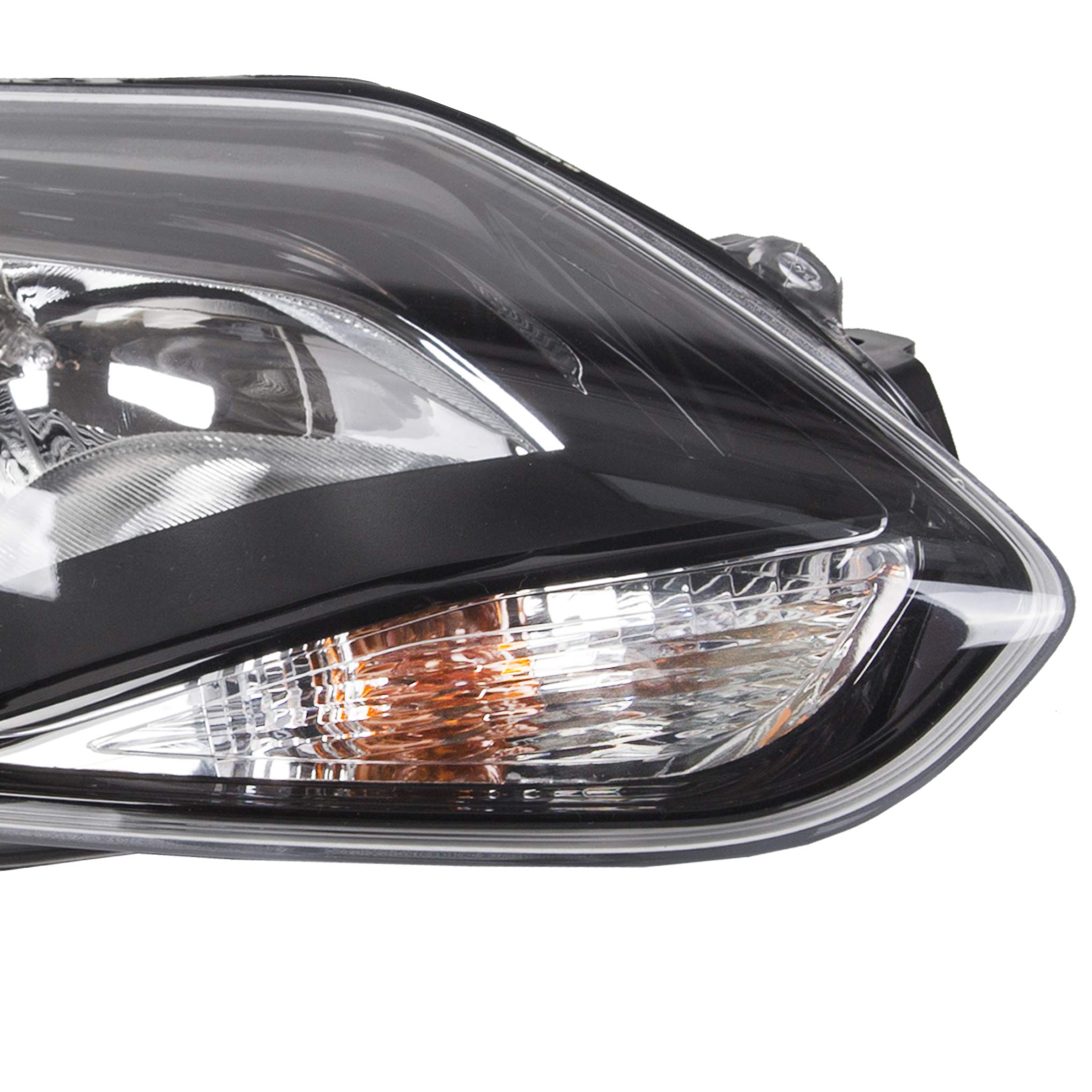 JMTAAT New Pair Amber Headlights Compatible with 2012-2014 Ford Focus Driver Left+Passenger Right Headlamps w/Bulbs Replacement For FO2503299 FO2503298