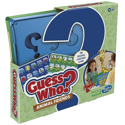Hasbro Gaming Guess Who? Animal Friends Game, includes 2 Double-Sided Animal Sheets, 2-Player Board Games for Kids, Ages 6+ (Amazon Exclusive)