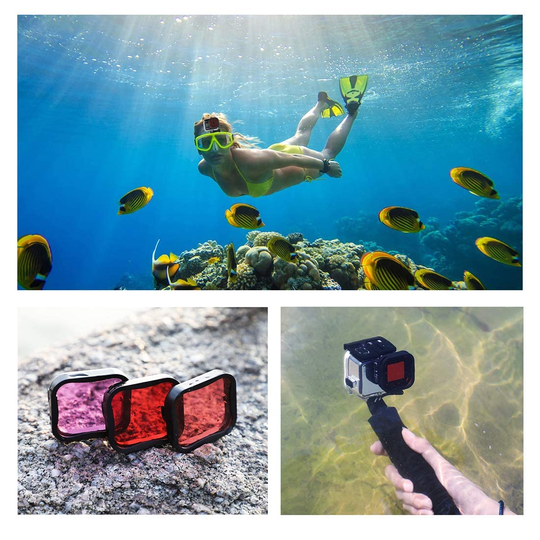 Kaliwery Waterproof Housing case for Gopro Hero 9 & 10 Compatible Black 60M/196FT Action Camera Accessory Kit Underwater Photography Products Diving Shell with Bracket Mount Accessories