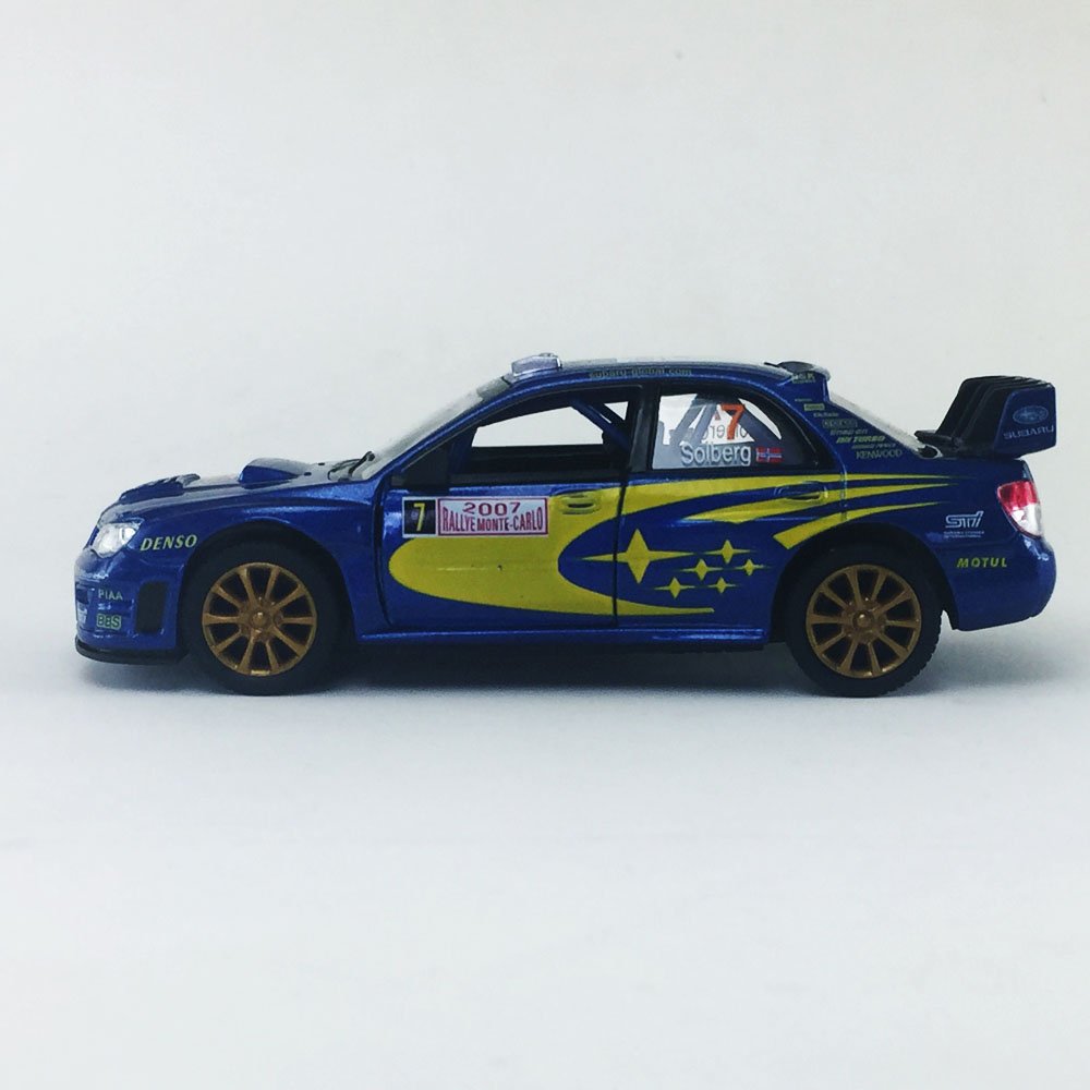 Kinsmart 2007 Subaru Impreza WRC #7, Blue Color 1:36 DieCast Model Toy Car Collection Collectible