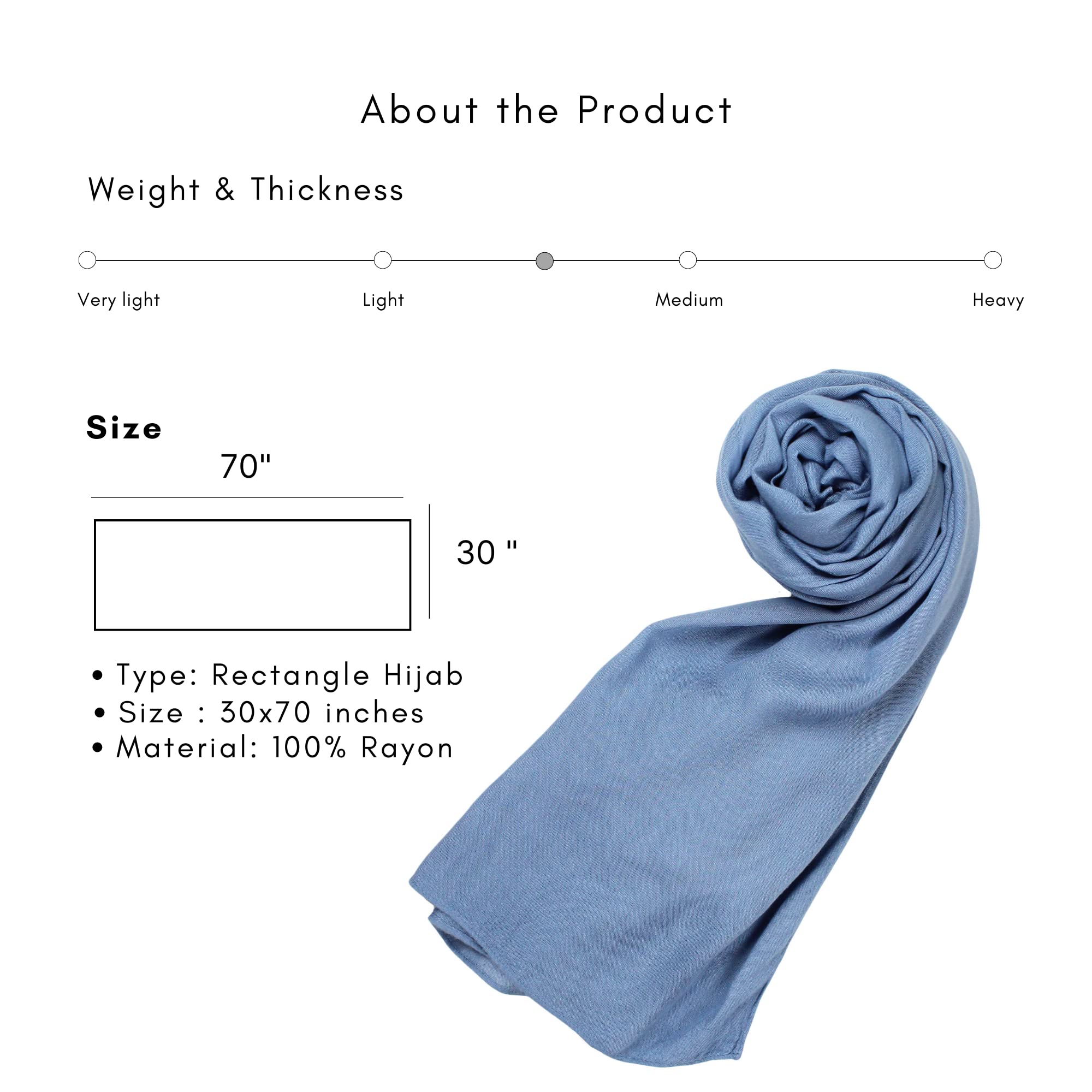 HEADED SOMEWEAR Modal - Plain Hijab (Slate Grey Modal - Plain Hijab)