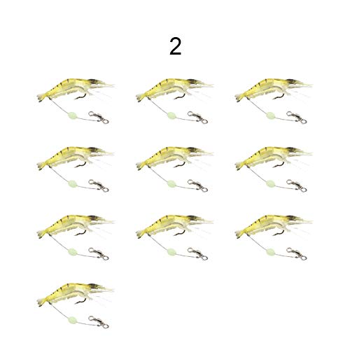 maiduoduo01 Fishing Lure 10Pcs 9.5cm/6.5g Luminous Bionic Shrimp Soft Lures Baits with Hook Fishing Tools