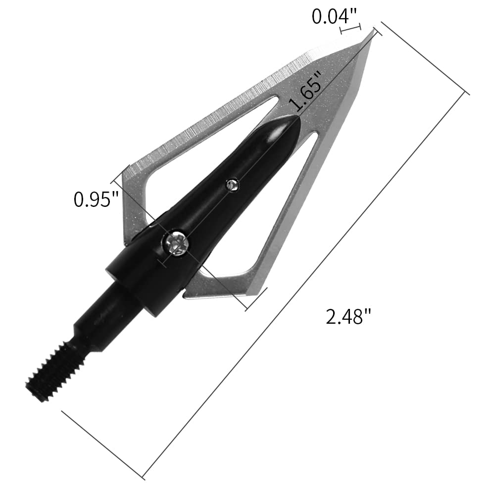 KY-MOCRIS Hunting Arrowhead Cutting Blade Archery Broadhead Traditional Crossbow Compound Bow Arrowhead (Black)
