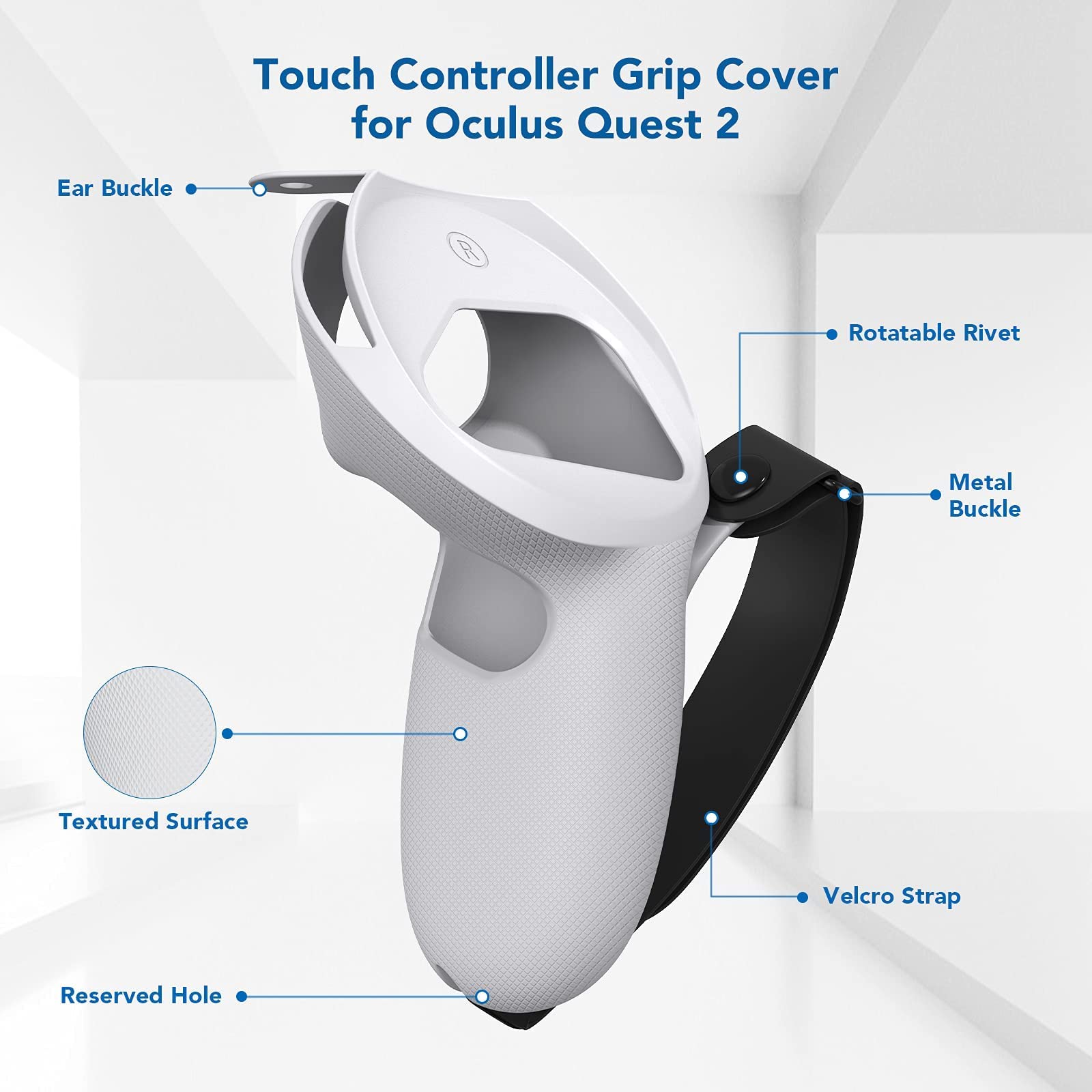 KIWI design Controller Grips Cover Accessories and VR Weight Dumbbell for Quest 2
