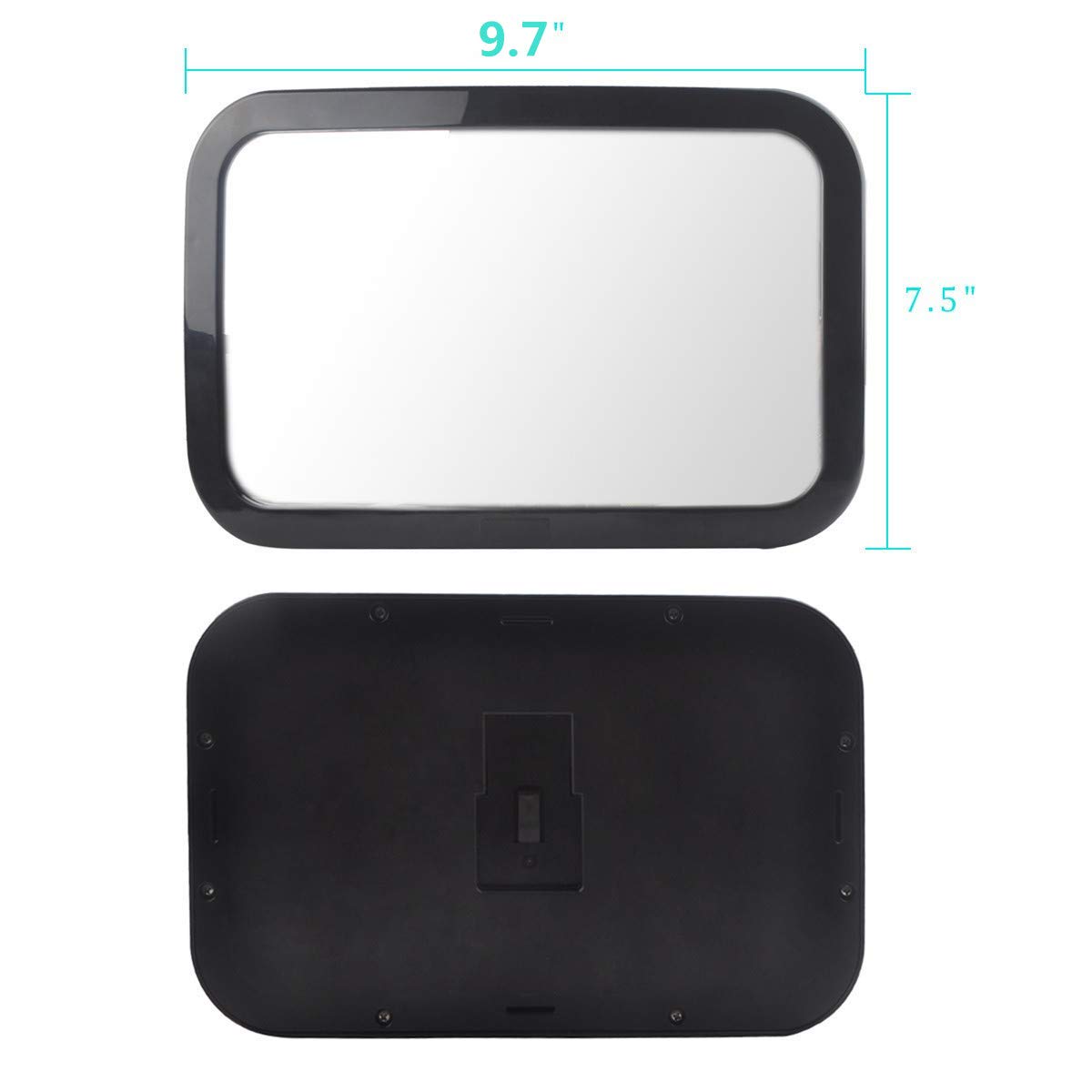 Ideapro Baby Car Mirror for Headrest, Backseat Rear View Facing with Wide Convex Shatterproof Glass and Fully Assembled Back Seat, Wide View Adjustable Acrylic 360° for Infant Safety
