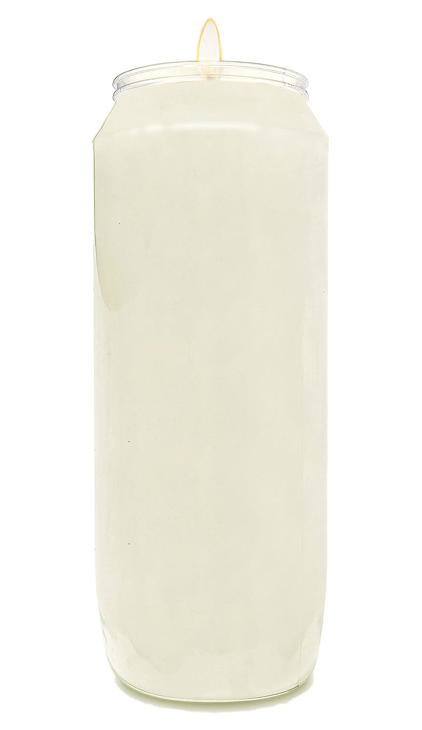 Hyoola 9 Day White Prayer Candles, 1 Pack - 7" Tall Pillar Candles for Religious, Memorial, Party Decor, Vigil and Emergency Use - Vegetable Oil Wax in Plastic Jar Container, unscented