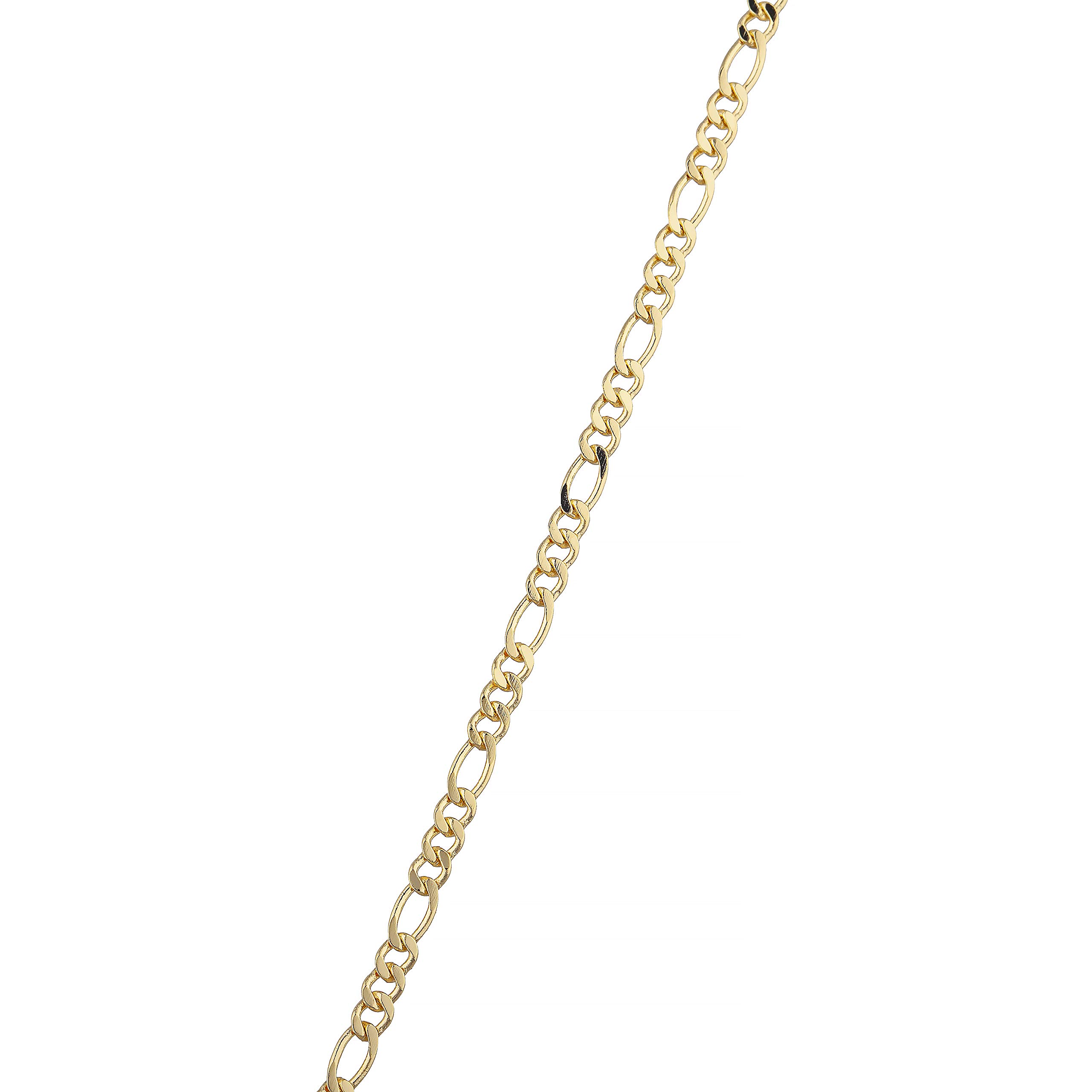 JOTW 14K Yellow Gold Oval Guardian Angel Charm with 18 inch Gold Overlay Figaro Chain Necklace BSG-58