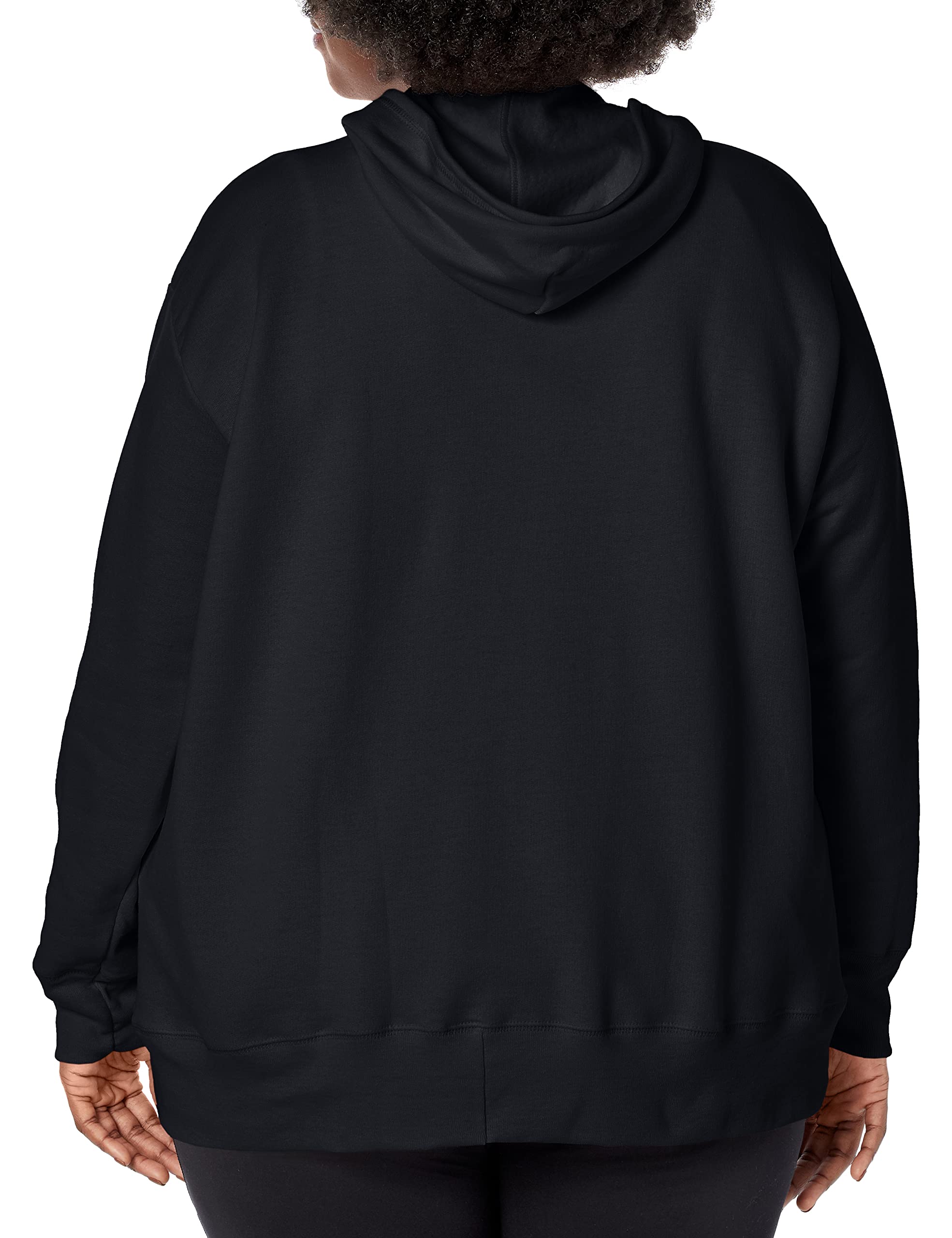 JUST MY SIZE womens Comfortsoft Ecosmart Fleece Full-zip Women's athletic hoodies, Ebony, 3X US