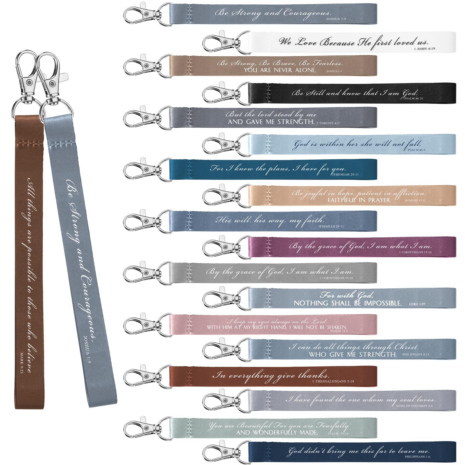 Maitys Bible Verse Keychains Inspirational Keychains Inspirational Quote Key Chain Strap Church for Women Men Favor (100 Pcs)