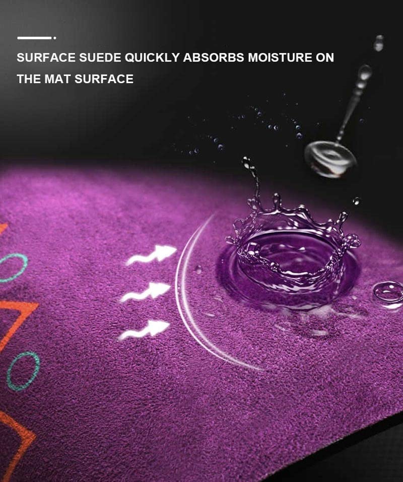 KJHD Yoga Mat Suede and TPE Material Non Slip Folding Printing Mat 6mm Thickened Widening Lengthening Beginner (Color : A)