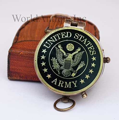 WOANIN U.S Army Gift, U.S Air Force, Engraved Navy Compass, Navy Gift, Navy Brass Compass, Retirement Gift, Personalized Compass, Antique Compass (U.S Army)