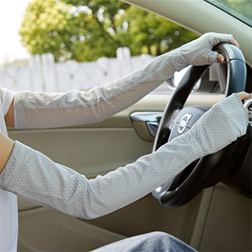 n/a Long Driving Riding Gloves Thin Section Half Finger Arm Guard Arm Sleeve Sleeve Hand Sleeve Summer Women's (Color : A, Size : 54 * 7cm)