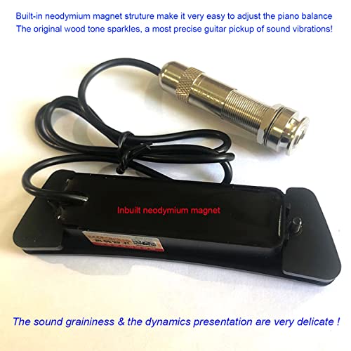 JUSTPRO Acoustic Guitar Pickup Set Magnet Soundhole Steel String Guitar Pick Up Tail Pin Audio Output Ballad Play Sing Woody Shell Ukulele Humbucker (Humbucker)