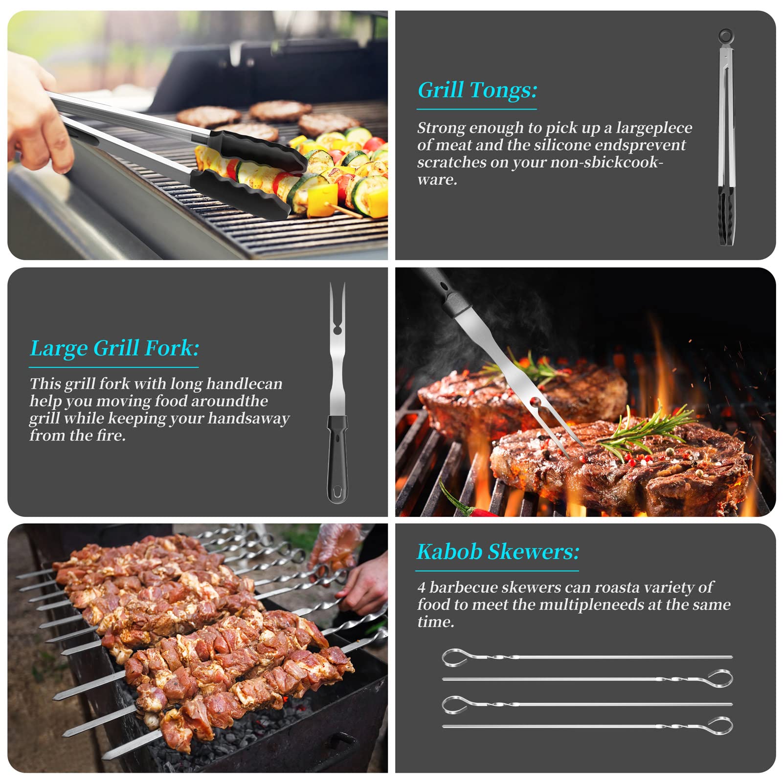 Klvied Outdoor Griddle Accessories Kit, 38 PCS Flat Top Grill Accessories Set for Blackstone and Camp Chef, Professional Blackstone Grill Accessories with Spatula, Scraper, Bottle, Egg Ring, Carry Bag