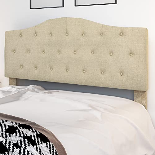 YITAHOME Upholstered Headboard, Linen Tufted Upholstered Headboard with Diamond Tufted, Headboards for Full/Queen Size Bed - Beige