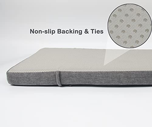 Loveboat Washable Bench Cushion, Non-Slip Bench Pad for Shoe Storage, Window, Piano, Dining 30"x14"x2" Dark Grey
