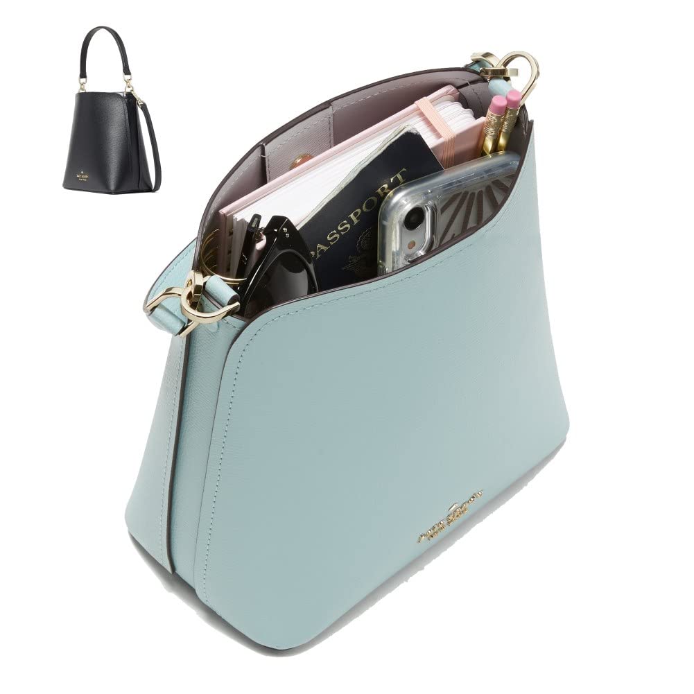 KATE SPADE DARCY SMALL BUCKET CROSSBODY SHOULDER LEATHER BAG IN BLACK