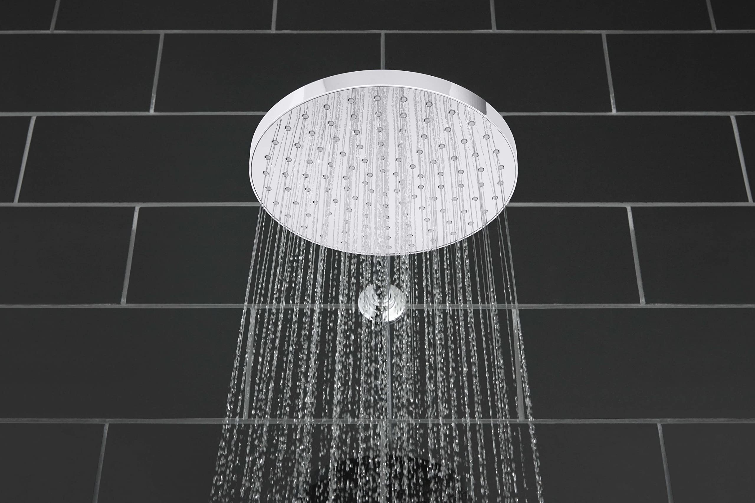 KOHLER 76465-G-BL Awaken 10 Inch Single-Function Rain Shower Head, 10" Fixed Round Rainfall Showerhead, 1.75 GPM, Matte Black