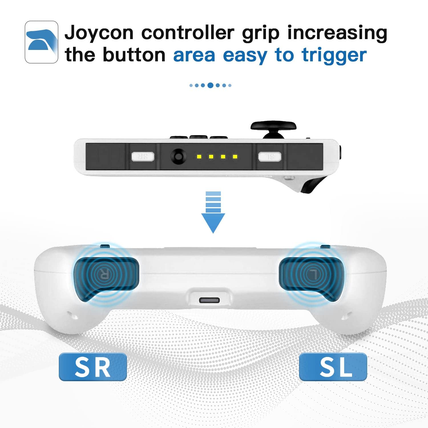 Joy Con Grip Compatible with Nintendo Switch, Ergonomic Nintendo Switch Hand Grip, Wear-Resistant Joy-con Handle for Switch, Controllers for Nintendo Switch Joy Con - Black and White(2 Packs)