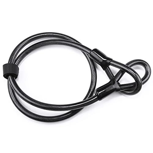 MengK 12mm/0.5in Bike Steel Cable 115cm/3.8ft Bicycle Flexible Cable Lock