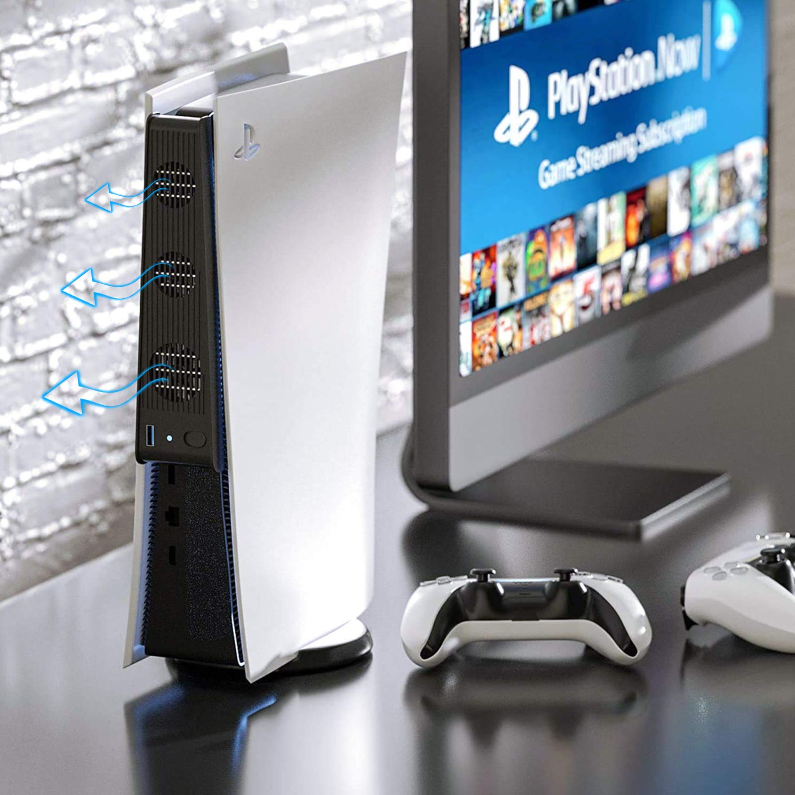 ICQUANZX Cooling Fan for Sony Playstation 5,USB External Cooler 3 Fan for PS5 Digital Edition & Ultra HD Video Game Consoles Mini Cooling System