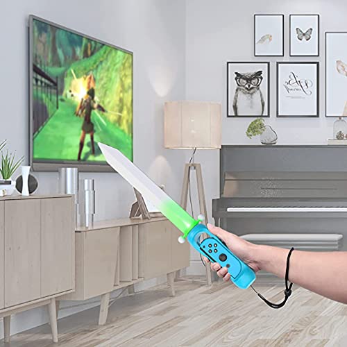 Lighted Game Sword for Nintendo Switch Game The Legend of Zelda: Skyward Sword HD, for Nintendo Switch Joy-Con Controller, with Adjustable Elastic Wrist Strap, ONLY for Right Joy-Con